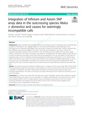 Integration of infinium and axiom snp array data in the outcrossing ...