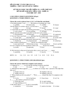 Bộ đề thi olympic tiếng anh lớp 10 năm 2017 2018 có đáp án sở gdđt gia lai