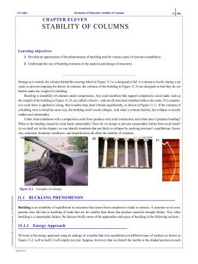 Lecture mechanics of materials chapter eleven stability of columns
