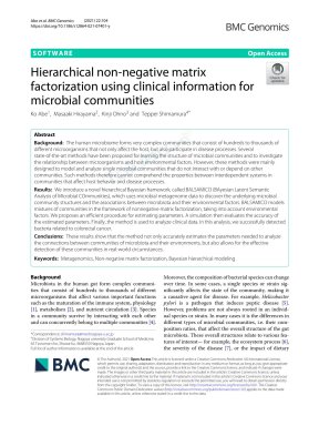 Hierarchical non negative matrix factorization using clinical information for microbial communities