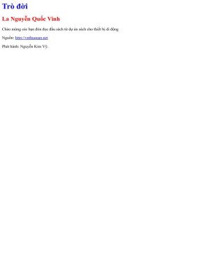 Tro doi la nguyen quoc vinh