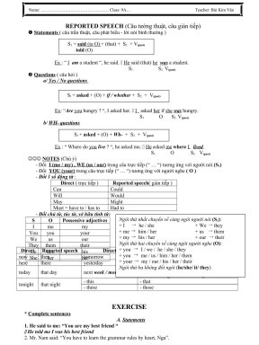 Bt reported speech tc unit 4