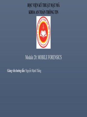 An toàn thông tin module 20 mobile forensics