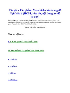 Tác giả tác phẩm vua chích chòe trang 42 ngữ văn 6 (hcst, tóm tắt, nội dung, sơ đồ tư duy)