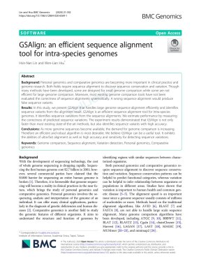 Gsalign an efficient sequence alignment tool for intra species genomes