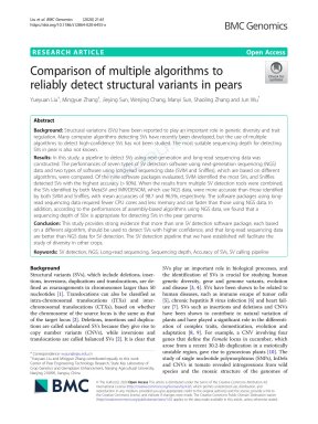 Comparison of multiple algorithms to reliably detect structural variants in pears