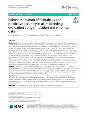 Robust estimation of heritability and predictive accuracy in plant breeding evaluation using ...