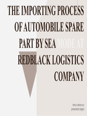 The importing process of automobile spare part by sea mode at redblack ...