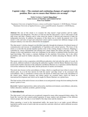 Captain´s duty – the constant and continuing changes of captain´s legal ...