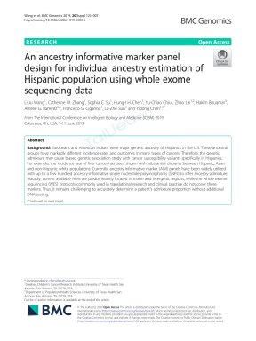 An ancestry informative marker panel design for individual ancestry ...
