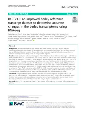 Bartv1 0 an improved barley reference transcript dataset to determine accurate changes in the barley