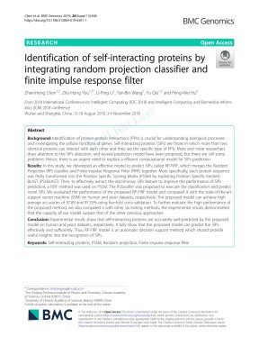 Identification of self interacting proteins by integrating random projection classifier and finite