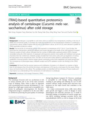 Itraq based quantitative proteomics analysis of cantaloupe (cucumis melo var saccharinus) after ...