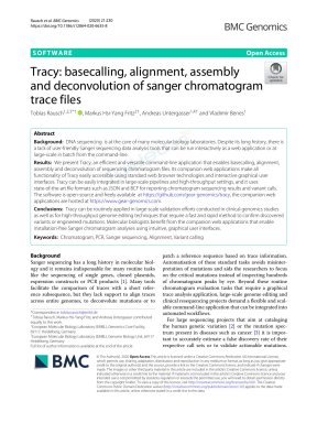 Tracy basecalling, alignment, assembly and deconvolution of sanger ...