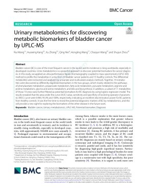 Urinary metabolomics for discovering metabolic biomarkers of bladder cancer by uplc ms