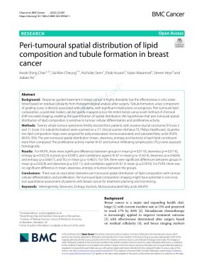Peri tumoural spatial distribution of lipid composition and tubule ...