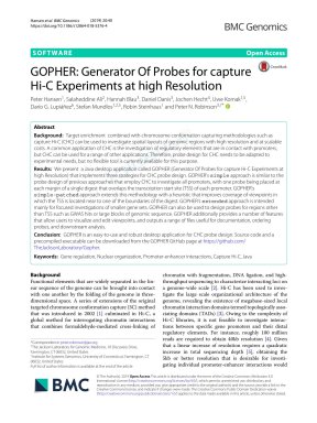 Gopher generator of probes for capture hi c experiments at high resolution
