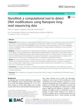 Nanomod a computational tool to detect dna modifications using nanopore longread sequencing data