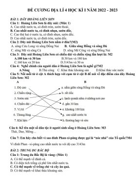 De cuong on tap hoc ki1 mon dia li lop 4