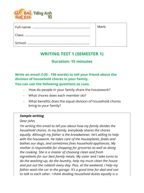 Writing test 1