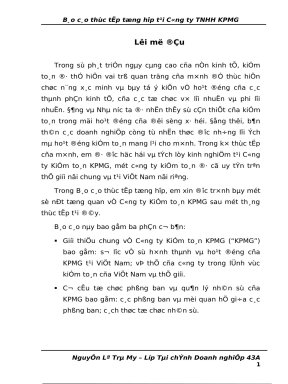 Báo cáo thực tập tổng hợp tại Công ty TNHH KPMG