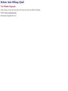 Khuc hat dong que vu minh nguyet