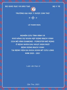 Nghiên cứu tình hình và khả năng dự đoán hẹp động mạch vành của mô hình ...