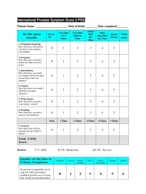 International prostate symptom score (ipss)