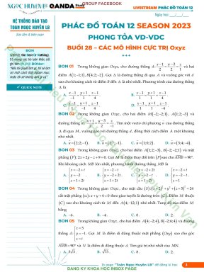 [Ngọc Huyền Lb] Phong Tỏa Vd-Vdc Buổi 28. Các Mô Hình Cực Trị Oxyz.pdf