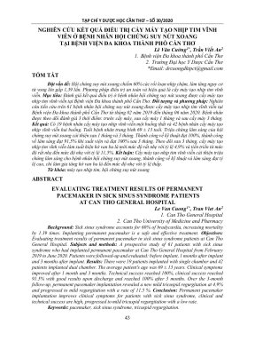 Nghiên cứu kết quả điều trị cấy máy tạo nhịp tim vĩnh viễn ở bệnh viện