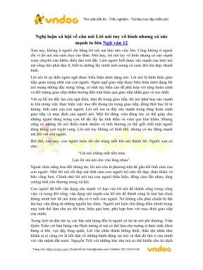 Nghi luan xa hoi ve cau noi loi noi tuy vo hinh nhung co suc manh to lon