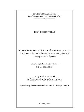 Nghệ thuật tự sự của ma văn kháng qua hai tiểu thuyết côi cút giữa cảnh ...