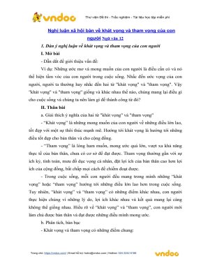 Nghi luan xa hoi ban ve khat vong va tham vong cua con nguoi