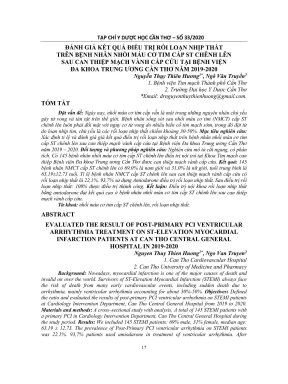 Đánh giá kết quả điều trị rối loạn nhịp thất trên bệnh nhân nhồi máu cơ tim cấp st chênh lên sau ...