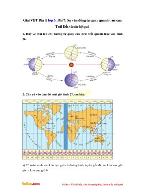 Giai vbt dia ly 6 su van dong tu quay quanh truc cua trai dat