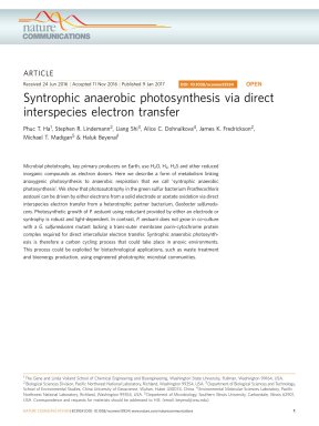 Syntrophic anaerobic photosynthesis via direct interspecies electron ...