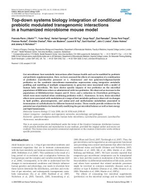 Top down systems biology integration of conditional prebiotic modulated ...