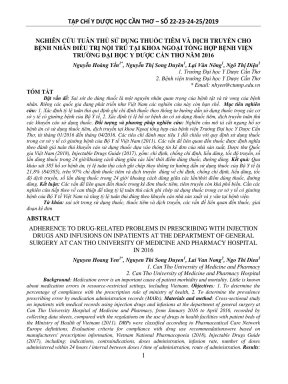 Nghiên cứu tuân thủ sử dụng thuốc tiêm và dịch truyền cho bệnh nhân ...
