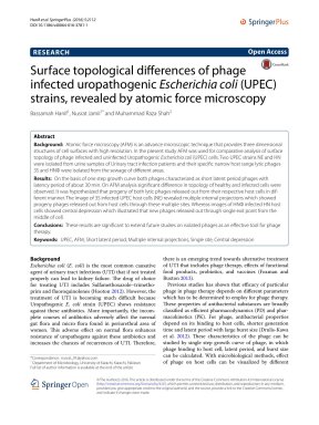 Surface topological differences of phage infected uropathogenic ...