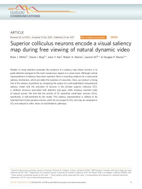 Superior colliculus neurons encode a visual saliency map during free ...