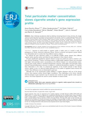 Total particulate matter concentration skews cigarette smoke s gene ...