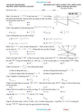Thuvienhoclieu com de thi thu tn thpt 2023 mon toan chuyen lam son lan 1