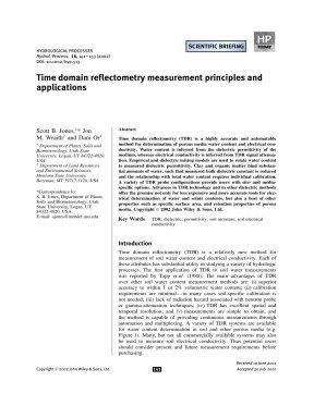 Time domain reflectometry measurement pr