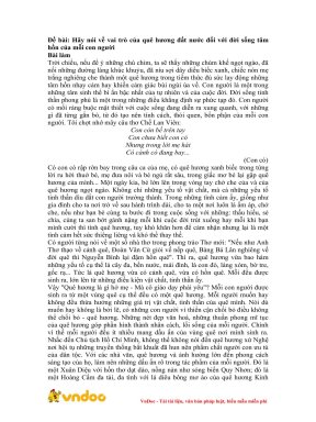 Hay noi ve vai tro cua que huong dat nuoc doi voi doi song tam hon cua ...