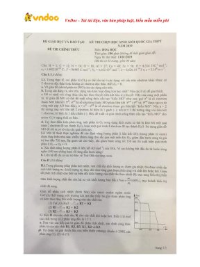 De thi chon hoc sinh gioi quoc gia thpt hoa hoc