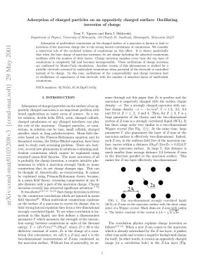 Adsorption of charged particles on an oppositely charged surface ...