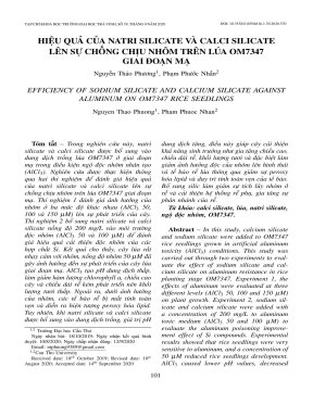 Hiệu quả của natri silicate và calci silicate lên sự chống chịu nhôm ...