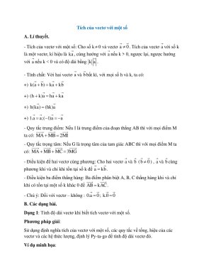 Tich cua vecto voi mot so va cach giai bai tap toan lop 10