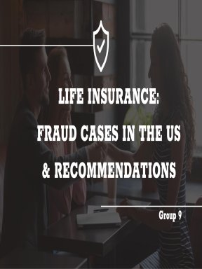 Slide life insurance fraud cases in the us and some recommendations