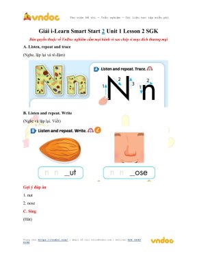 Giải i-Learn Smart Start 2 Unit 1 Lesson 2 SGK